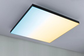 Paulmann 79909 Velora, černý subtilní stropní LED panel Rainbow dynamic RGBW, 31W LED 3000-6500K, 59x59cm, dálkové ovládání