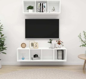 vidaXL 2dílný set TV skříněk dřevotříska [3079794] Barva: Bílá