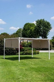BIZZOTTO Hliníková pergola se stínící látkou GAZEBO 3x4m bílá 0795493