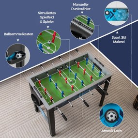 Costway Dětský stolní fotbal s 2 fotbalovými a 18 hráči, dřevěný stolní
