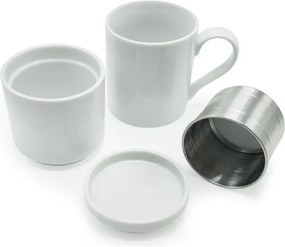 Set pro filtrovanou kávu Solo, 330 ml – porcelánový hrnek s nerezovým sítkem, bez filtrů