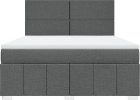 Box spring postel s matrací tmavě šedá 180x200 cm textil 3294041