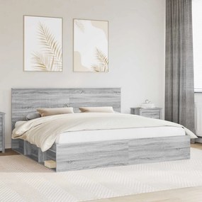 Rám postele Šedá Sonoma 200 x 200 cm Masivní borové dřevo 3410970