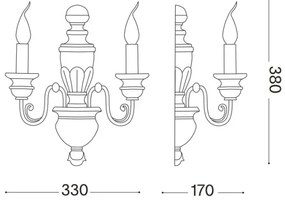Ideal Lux - Nástěnná lampa FIRENZE 2xE14/40W/230V zlatá