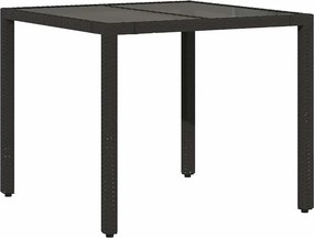 5dílný zahradní bistro set s poduškami černý polyratan 3277136
