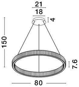 Nova Luce Závěsné designové svítidlo Aurelia 1, zlaté, ø 80cm