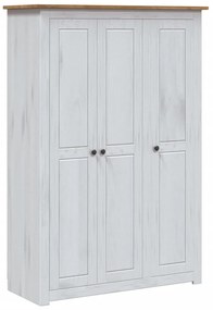 vidaXL Šatní skříň se 3 dveřmi bílá 118x50x171,5 cm borovice Panama