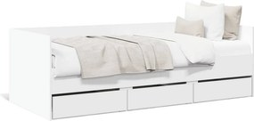 Válenda se zásuvkami bez matrace bílá 100 x 200 cm 3280811