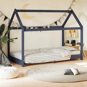Rám dětské postele šedý masivní borovice 70 x 140 cm - Default Title