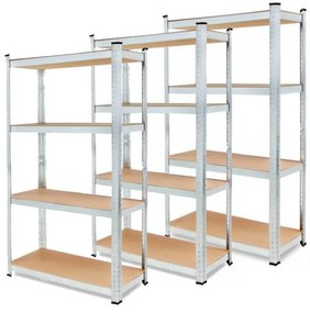 Fistar AKCE - Balíček : 3x Regál 1500x700x300 mm kovový zinkovaný 4-policový, nosnost 700 kg