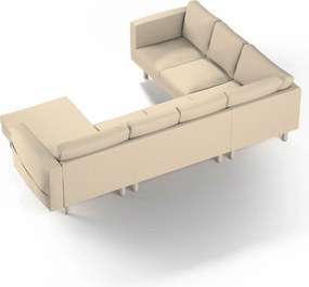 Potah na pohovku IKEA Norsborg rohová, 5-místná se šezlongem barva béžová látka pletený vzor