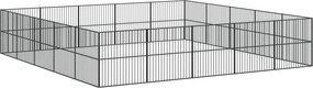 Ohrádka pro psy 20 panelů černá pozinkovaná ocel 3209556