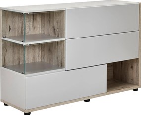 XXXLutz KOMODA, šedá, barvy dubu, 120/77/40 cm MID.YOU - Široké komody - 001170009005