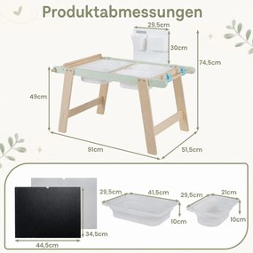 Costway Dětský stolní senzorický stolek s oboustrannou deskou a 3 skládacími