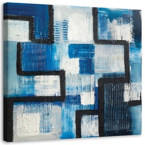 Obraz na plátně Modrý čtverec Abstrakce - 50x50 cm