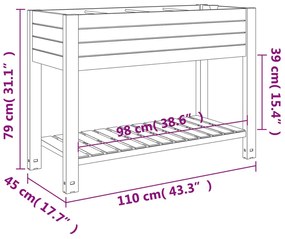 Zahradní vyvýšený záhon bílý 110 x 45 x 79 cm polypropylen - Default Title