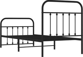 vidaXL Kovový rám postele s hlavovým a nožním čelem 90 x 190 cm [352588] Barva: Bílá