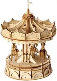 RoboTime dřevěné 3D puzzle Veselý kolotoč / od 8 let / 178 dílků / Obt