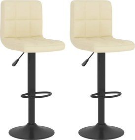 Barové židle 2 ks krémové textil 334284