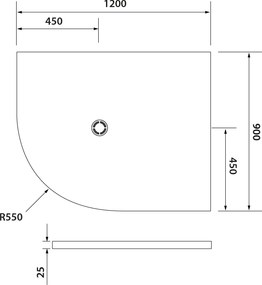 Polysan FLEXIA 120 x 90 x 2,5 cm 91391 sprchová vanička s možností úpravy rozměru pravá