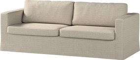Potah na pohovku IKEA  Karlstad 3-místná, nerozkládací, dlouhý barva béžová látka pletený vzor