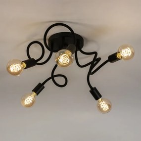 Stropní černé svítidlo Flexi Bulb 5 Black