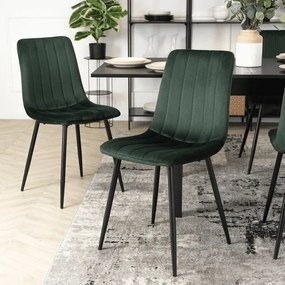 Stylová jídelní židle Arlen zelená velur