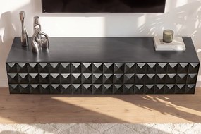 Designový závěsný TV stolek Ladarius 160 cm černé mango