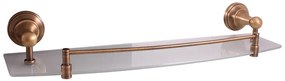 Slezák RAV Polička skleněná 500 mm stará mosaz (bronz) Koupelnový doplněk MORAVA RETRO, Barva: stará mosaz - MKA0900/50SM