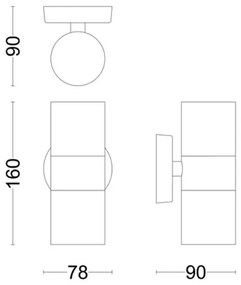 Philips - Venkovní nástěnné svítidlo KYLIS 2xGU10/25W/230V IP44