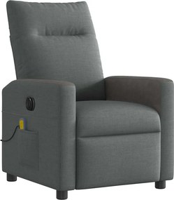 Elektrické masážní polohovací křeslo tmavě šedé textil 3324046
