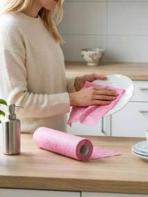 Sinsay - Čisticí utěrky v roli 20 listů - pastelová růžová