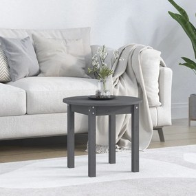 Konferenční stolek šedý Ø 45 x 40 cm masivní borové dřevo - Default Title