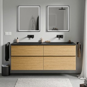 Koupelnová skříňka LAVOA 160 cm s umyvadlem z minerálního odlitku CREAM - možnost volby barvy