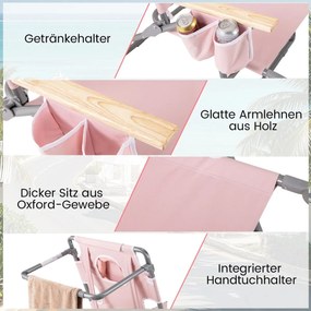 Costway 3-in-1 Skládací plážové křeslo Kempingové křeslo s opěrkou nohou