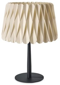 Dřevěná stolní lampa Lola Table  Dřevěná stolní lampa Lola Barva nohy: Matná černá, Dekor: Slonovinově bílý, Průměr a výška: ⌀ 390 mm x 530 mm