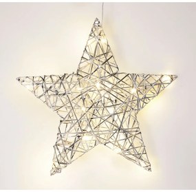 Vánoční svítící hvězda Silver, 30 x 30 cm, 20 micro LED, na baterie