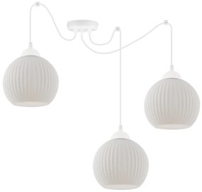 Závěsné svítidlo Riffle Round Spider, 3x bílé skleněné stínítko, w