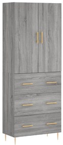 vidaXL Skříň highboard šedá sonoma 69,5 x 34 x 180 cm kompozitní dřevo