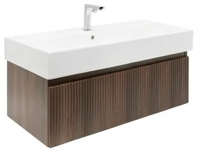 Koupelnová skříňka s baterií a umyvadlem SAT Evolution 1 98x30x44,8 cm ořech mat SATEVO100NAU2BA