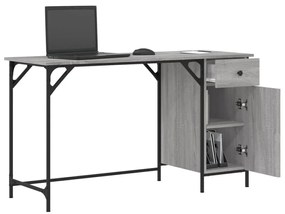 Petromila Počítačový stůl šedý sonoma 131 x 48 x 75 cm kompozitní dřevo