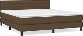 Box spring postel s matrací tmavě hnědá 160x200 cm textil 3140148