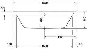 Duravit Happy D.2 - vana 180x80 cm 700314000000000