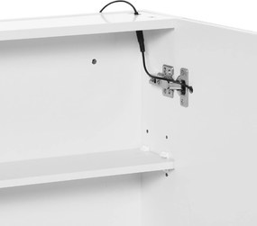 HOMCOM LED zrcadlová skříňka 9 W Koupelnová skříňka s zrcadlem Koupelnová skříňka s dotykovým spínačem Funkce měkkého zavírání Bílá 50 x 15 x 60 cm