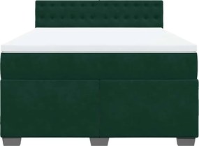 Box spring postel s matrací tmavě zelená 140x190 cm samet 3288621