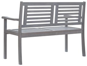2místná zahradní lavice s poduškou 120 cm šedá eukalyptus,  3061027