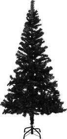 Umělý vánoční stromek s LED a sadou koulí černý 180 cm PVC 3077590