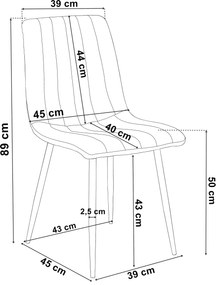 ViaDomo Via Domo - Židle Pioppo - zelená - 45x89x40 cm