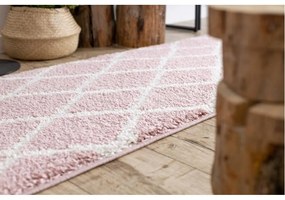 Kusový koberec Shaggy Ariso růžový atyp 80x300cm