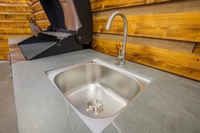 Venkovní kuchyně GrandHall s grilem Maxim G5 a s dřezem a vinotékou, 262cm